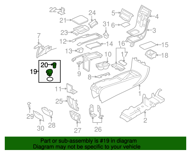 2008-2013 Volvo Ashtray Lighter - ABS Plastic / Charcoal 8635154 | OEM ...