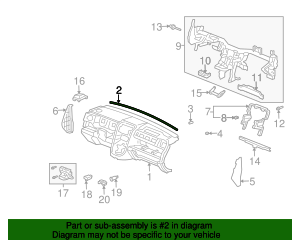 77466-SCV-A00 - Instrument Panel Seal 2003-2011 Honda Element | Honda ...