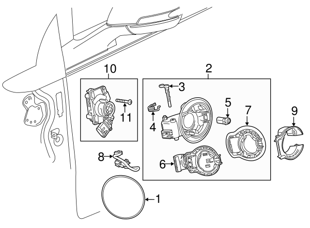 2014-2015 Chevrolet Volt Charging Port Housing Bezel 22860833 ...