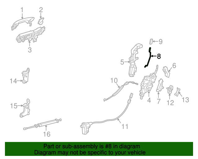 2014-2020 Mercedes-Benz Door Lock Operating Rod 222-730-02-92 ...