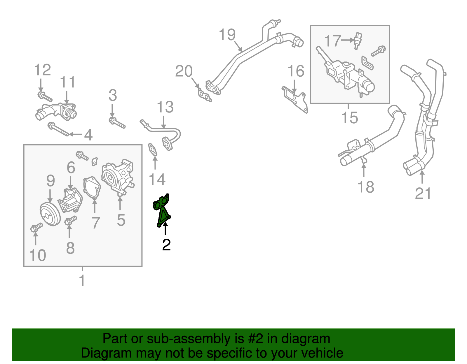 25130-2CTA0 - Water Pump Assembly Gasket 2018-2021 Kia Stinger | Kia ...