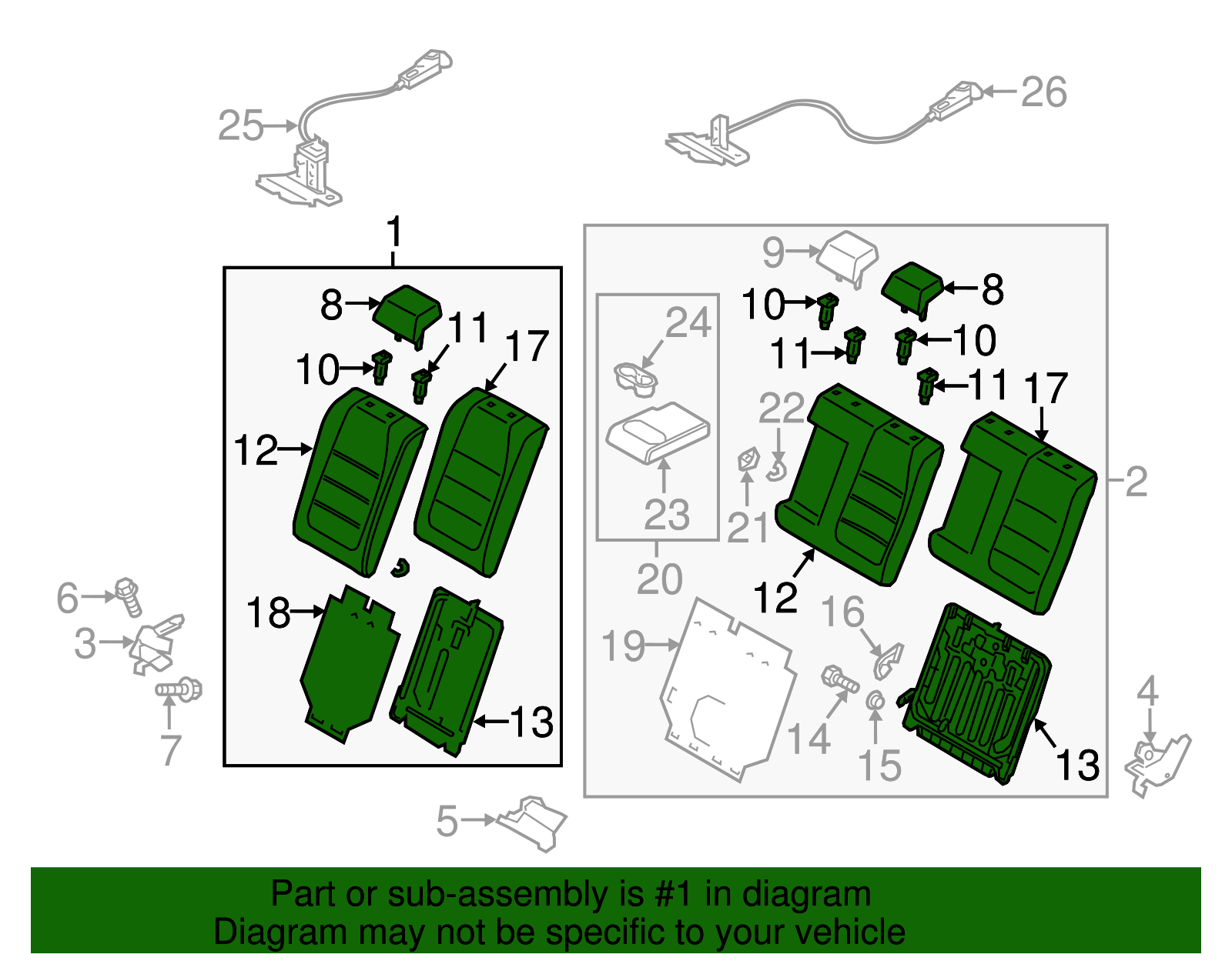 BAJC-57-400A-02 - Seat Back Assembly 2017-2018 Mazda 3 | Florida Mazda ...