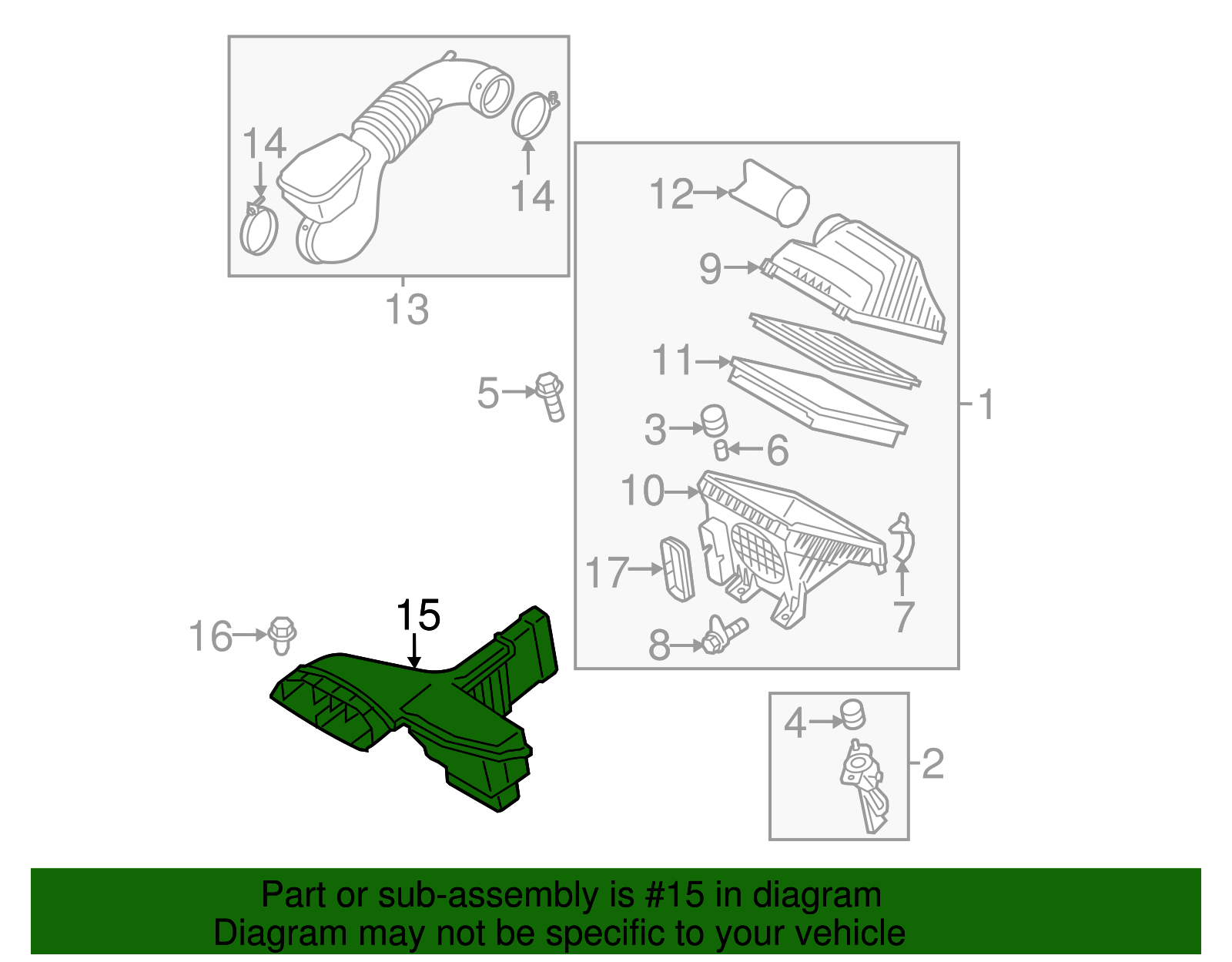 Genuine Air Inlet Duct for 2011-2014 Hyundai Sonata | Part# 28210-3Q600 ...