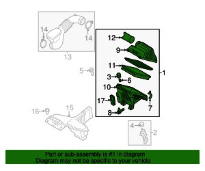 2011-2012 Hyundai Sonata Air Cleaner Assembly 28110-3Q100 | QuirkParts