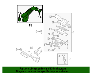 2011-2014 Hyundai Sonata Intake Tube 28130-3Q160 | OEM Parts Online