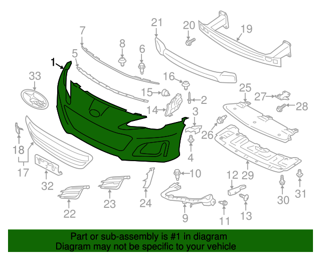 2017-2020 Subaru BRZ Bumper Cover 57702CA280 | SubaruOnlineParts.com