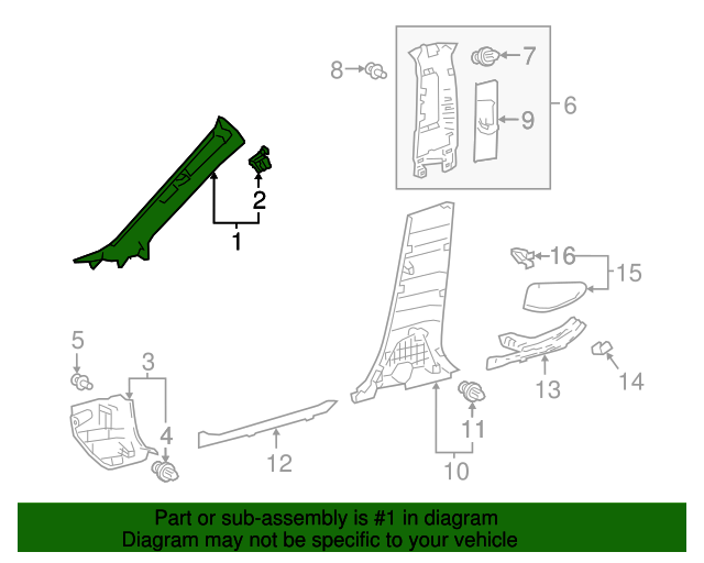 62220-F4010-C1 - Windshield Pillar Trim - 2018-2022 Toyota C-HR | OEM ...