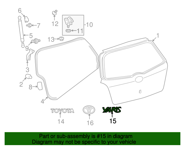 75442-52210 - Nameplate 2007-2011 Toyota Yaris | Ourisman Toyota Parts