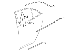 2013-2016 Chevrolet Rear Driver Side Door Window Frame Front Applique ...