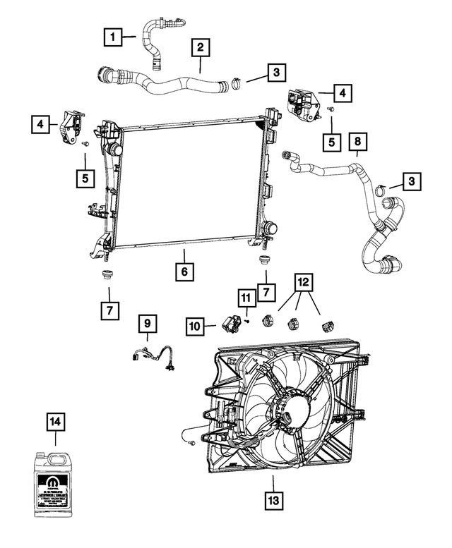 68210579AA - Radiator Outlet Hose 2014-2019 Fiat 500L | AutoNationParts.com