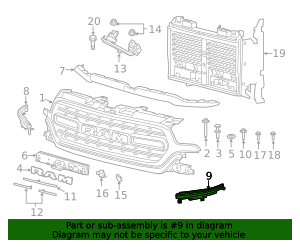 2019-2020 Ram 1500 Lower Trim - Driver's Side (LH) 6BT16SZ0AC ...