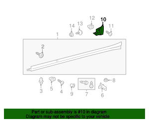 75863-0T011-C0 - Molding Extension - 2011 Toyota Venza | OEM Genuine ...