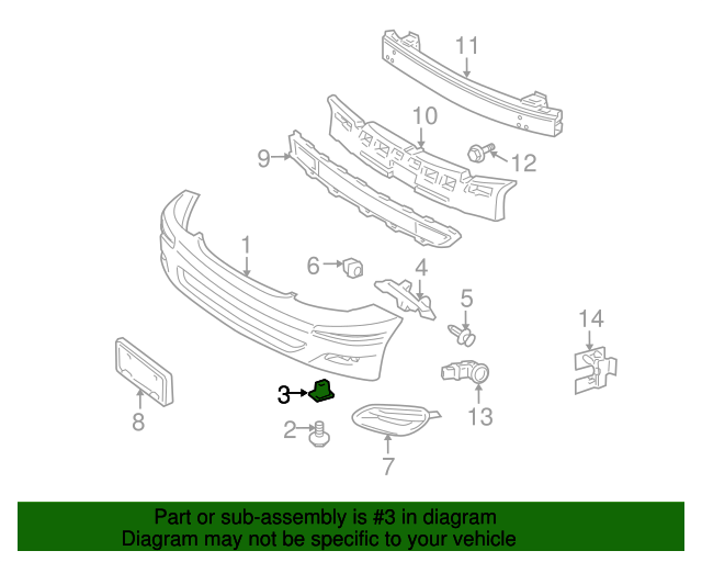 Genuine OEM Radiator Support Splash Shield Grommet Part# 90189-06193 ...