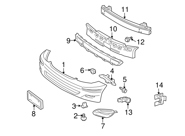 52116-AE010 - Bumper Cover Support Rail 2004-2010 Toyota Sienna ...