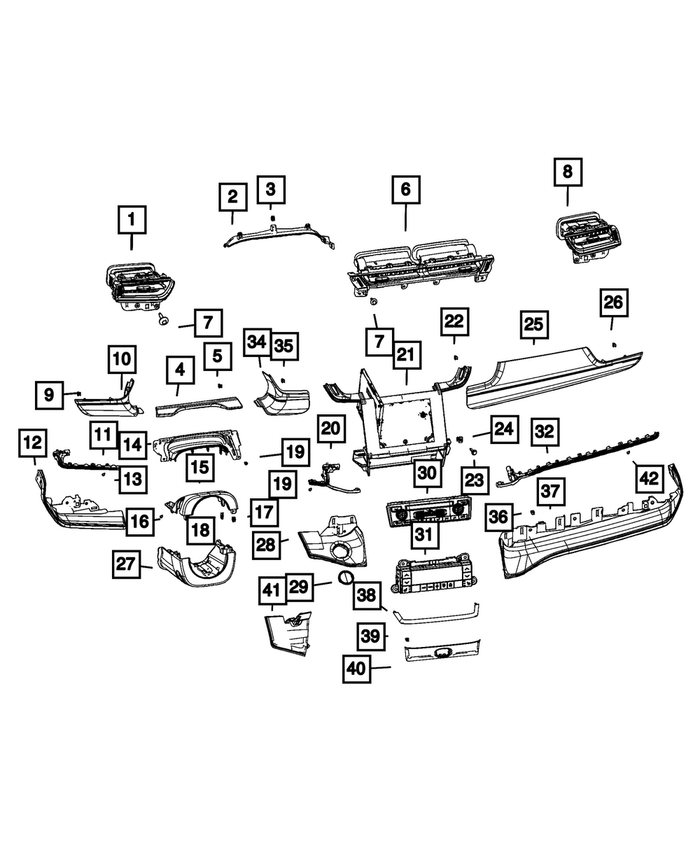 2025 Jeep Grand Cherokee Display Center Stack 68640942AD | Mopar eStore