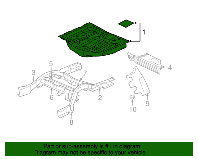 2011-2021 Mopar Rear Floor Pan 68504492AA | TascaParts.com