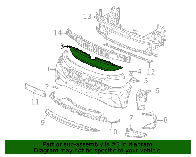 11A-807-185-A-A7C - Bumper Cover Spacer Panel - 2021-2023 Volkswagen ID ...