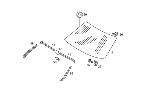 Windshield for 1988 Mercedes-Benz 300 SEL | Mercedes-Benz USA Parts