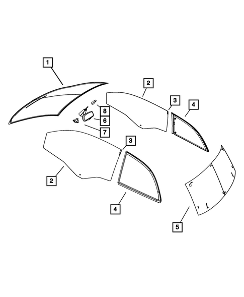 Glass and Interior Rear View Mirror for 2013 Fiat 500 | My Mopar Parts