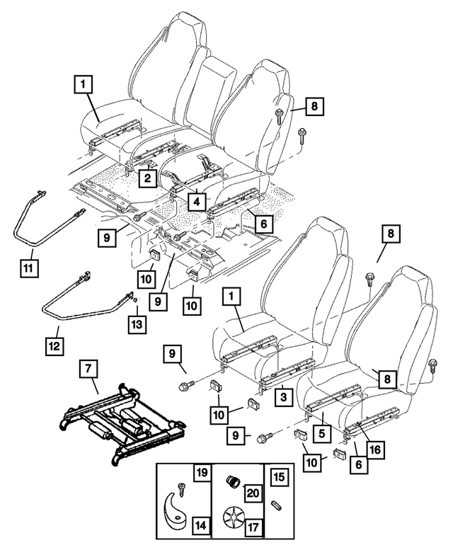 2001-2003 Dodge Durango Seat Adjuster, Driver, Power 5066168AA | My ...