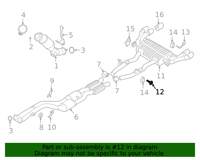 18308593694 - 2018-2023 BMW Rear Muffler Bracket (18-30-8-593-694 ...