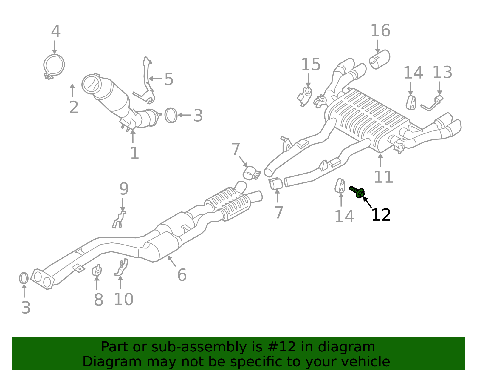 18308593694 - 2018-2024 BMW Rear Muffler Bracket (18-30-8-593-694 ...