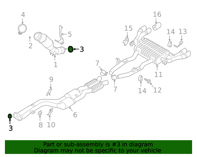 18308053348 - 2020 BMW X4 Converter & Pipe Rear Seal (18-30-8-053-348 ...