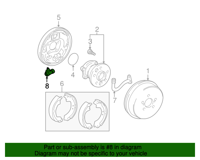 2002-2006 Toyota Camry Wheel Cylinder 47550-06051 | Toyota Parts Center