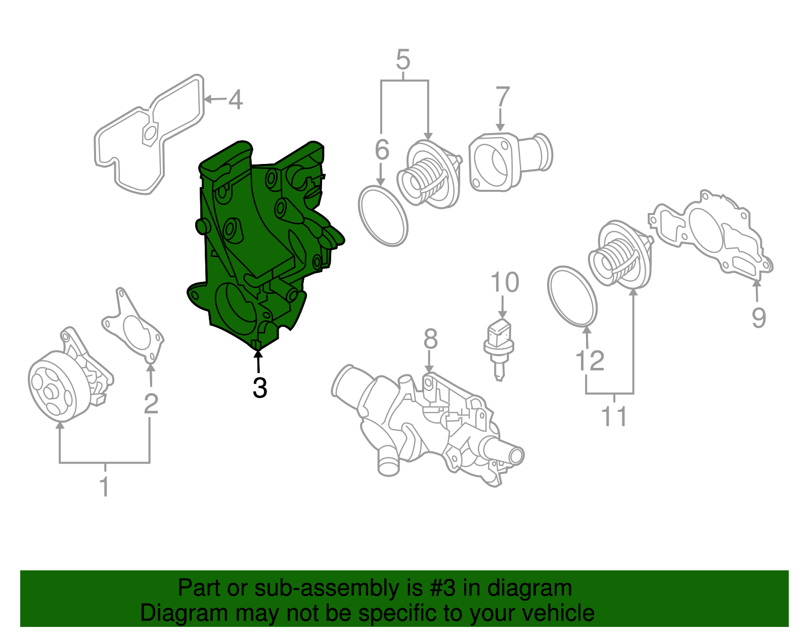 2013-2021 Nissan NV200 Thermostat Housing 11061-3TC0A | Nissan 24 Parts