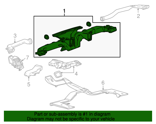 2015-2020 GM Front Air Distribution Duct 22817483 | GMPartsDirect.com