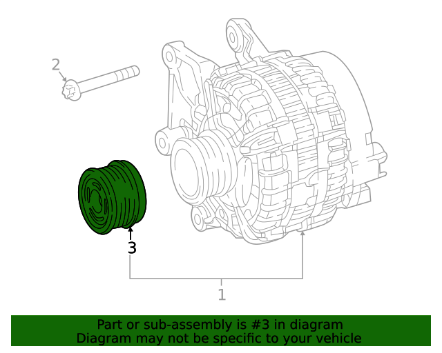 264-155-00-00 - Alternator Pulley 2019-2023 Mercedes-Benz ...