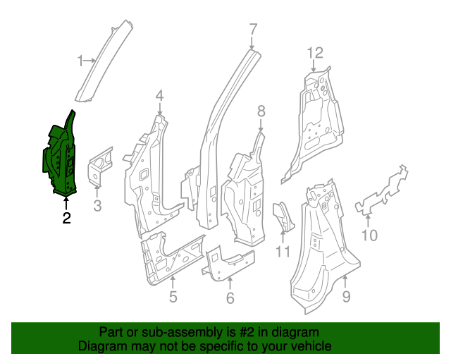 2006-2013 Volvo C70 Lower Pillar - Driver's Side (LH) 30787731 ...