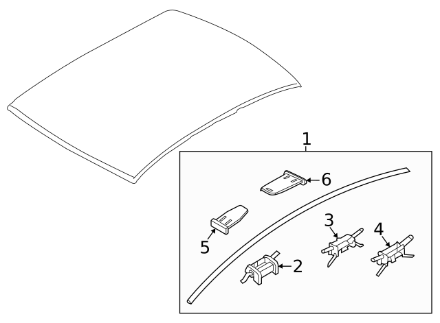 2021-2023 Kia K5 Roof Molding 87230-L3000 | Genuine Kia Parts
