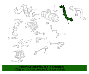 2017-2023 GM Exhaust Gas Recirculation Manifold Cooling Feed Pipe ...