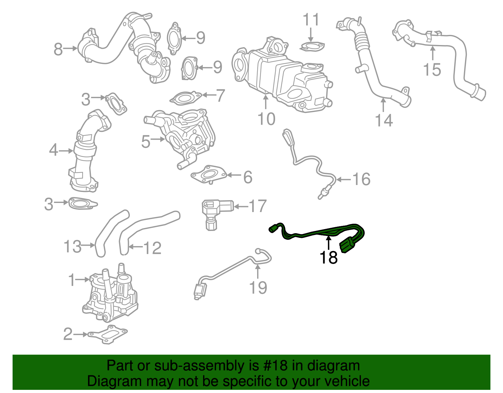 2017-2019 GM (Replaces 12676706) Position 2 Nitrogen Oxide Sensor ...