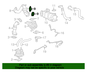 2017-2024 GM Exhaust Gas Recirculation (EGR) Pipe Gasket 12680216 GM ...