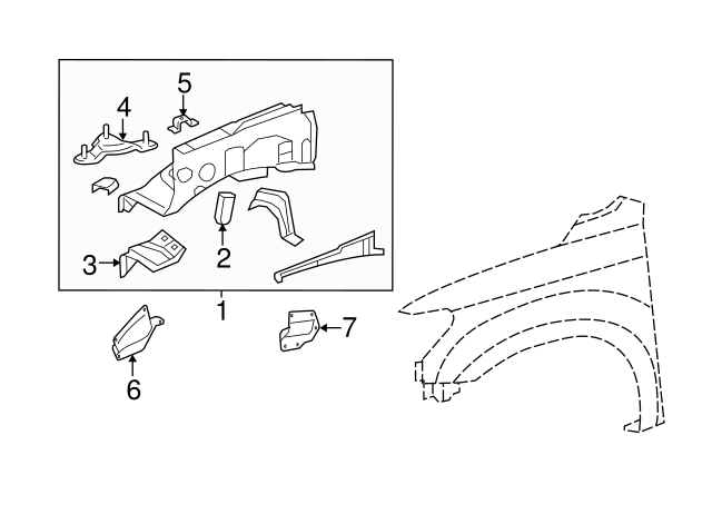 2007-2021 Toyota Apron Assembly Support Plate 53771-0C030 | Toyota ...