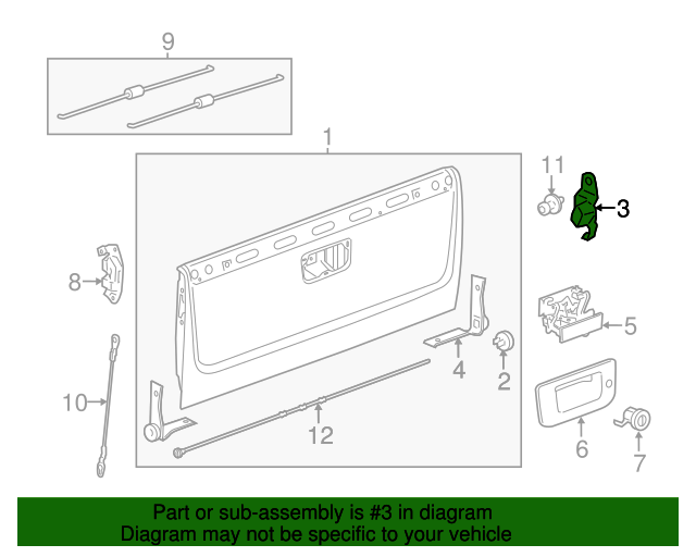 2007-2024 GM OEM NEW 2007-2020 GM Chevrolet GMC Driver Side Tail Gate ...