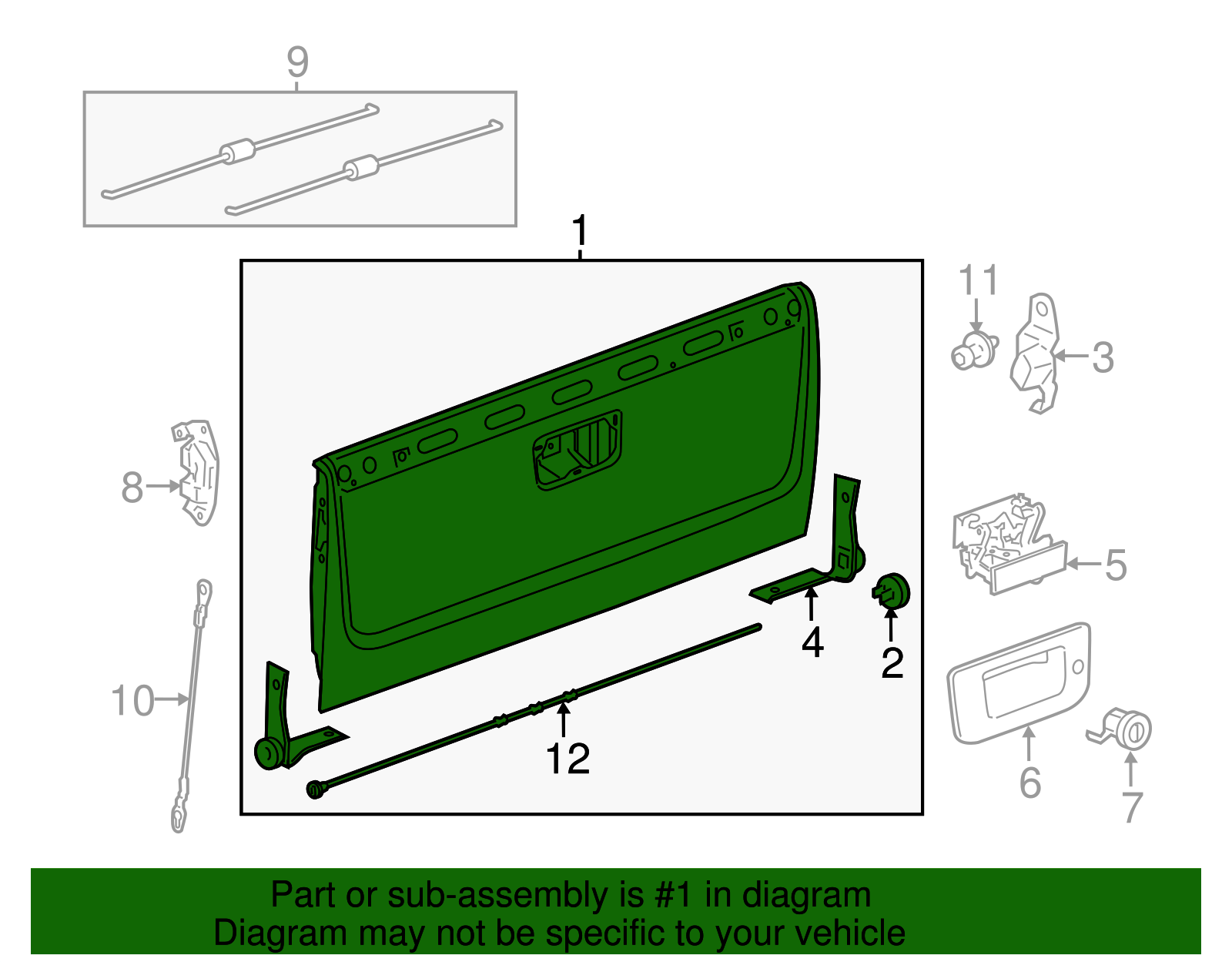 2010-2014 GM Gate 19434421 | TascaParts.com