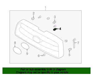 91059FC090 - Grille Assembly Clip 1992-2005 Subaru | Quick Subaru Parts