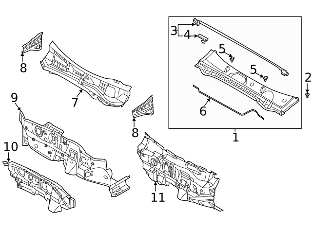2020-2023 Hyundai Sonata Cowl Side Panel 66756-L1000 | QuirkParts