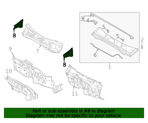 2020-2023 Hyundai Sonata Cowl Side Panel 66756-L1000 | QuirkParts