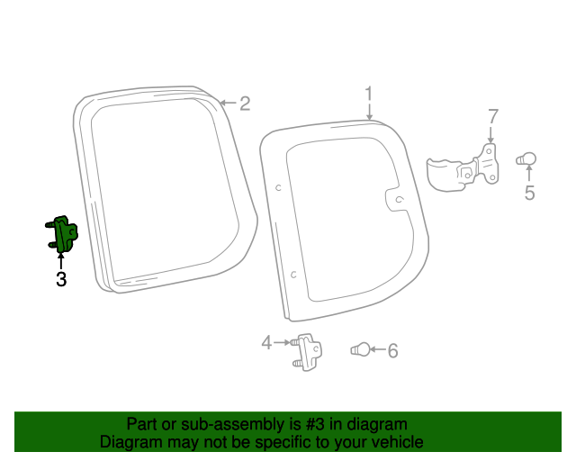 2000-2006 Toyota Tundra Hinge 62731-0C010 | Toyota Parts Center