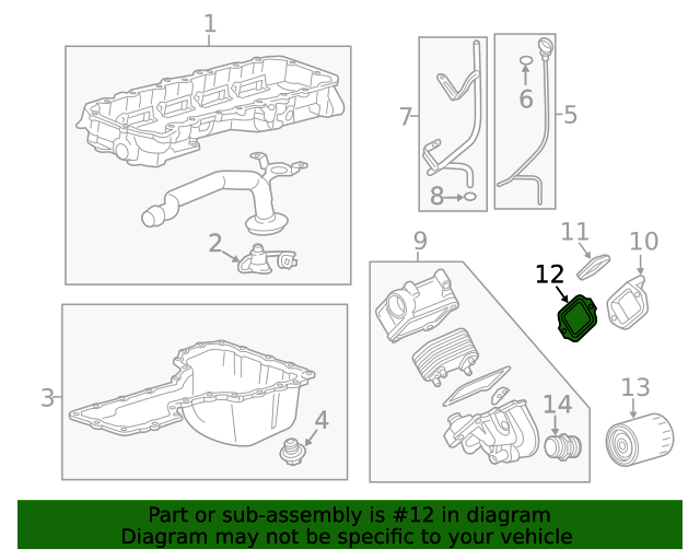 2020-2023 GM Engine Oil Cooler Adapter Gasket 12676826 GM ...