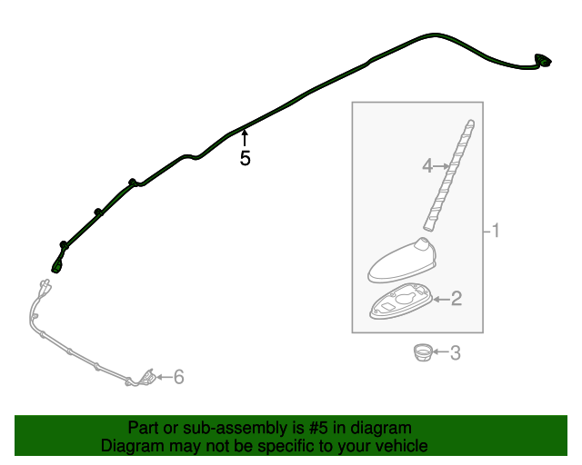 2011-2016 Kia Sportage Antenna Cable 96550-3W150 | QuirkParts
