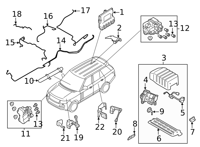 LR045737 - Air Suspension Compressor Line - 2014-2020 Land-Rover | Land ...