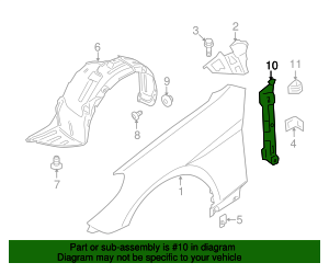 2010-2016 Hyundai Genesis Coupe Fender Insulator 84126-2M000 ...
