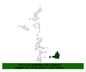 12372-0H020 - Engine Mount (Left) - 2001-2008 Toyota | OEM Genuine ...