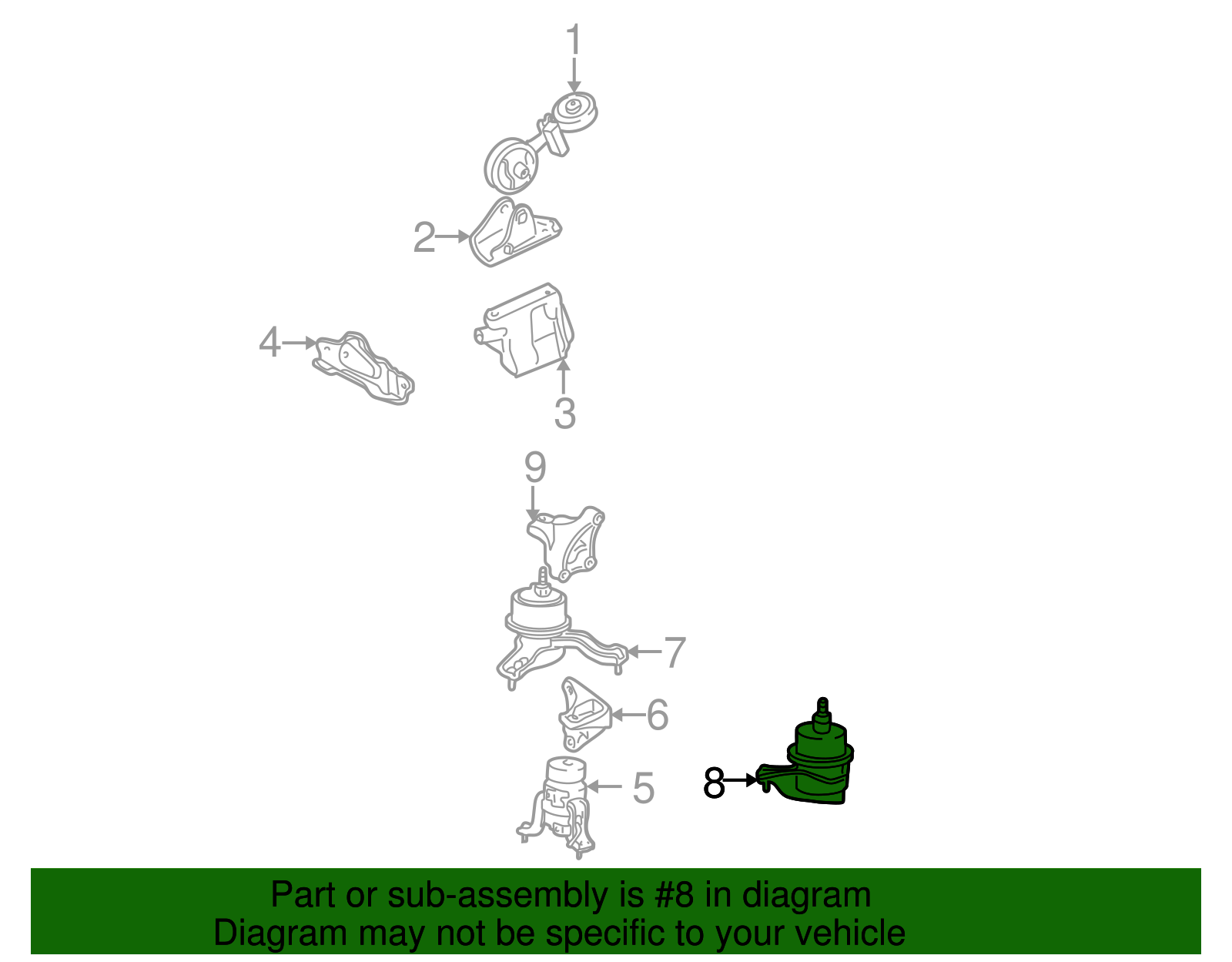 12372-0H020 - Engine Mount (Left) 2001-2008 Toyota | Longo Toyota Parts