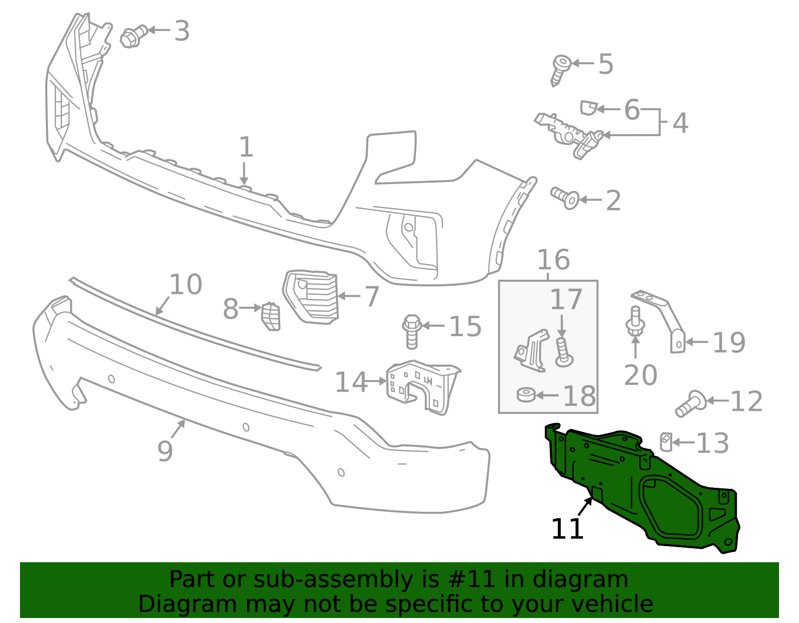 84539974 - Front Driver Side Bumper Impact Bar Bracket 2019-2022 GMC ...